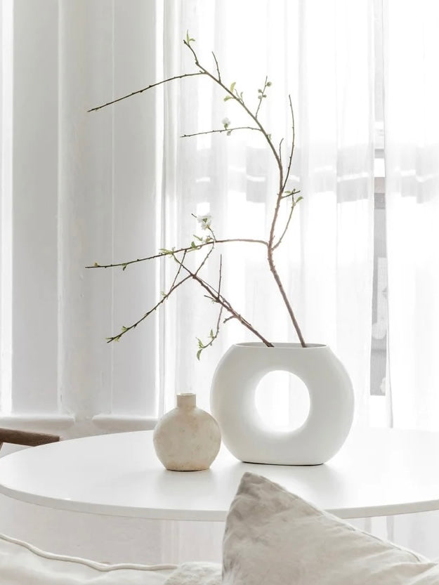 Large Half Modern Circular Vase in White by SHOP JITANA – isla + may